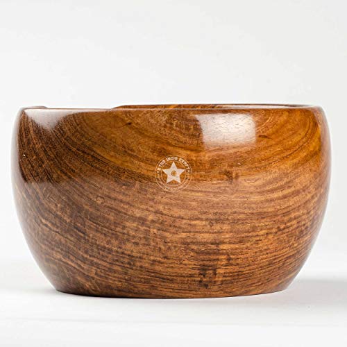 Handmade Rosewood Yarn Storage Bowl for Knitting & Crocheting by SIC | A Perfect Yarn Storage Bowl for Yarn Winder & Crochet Hook Accessories Holder (7 x 4", Rosewood Simple)