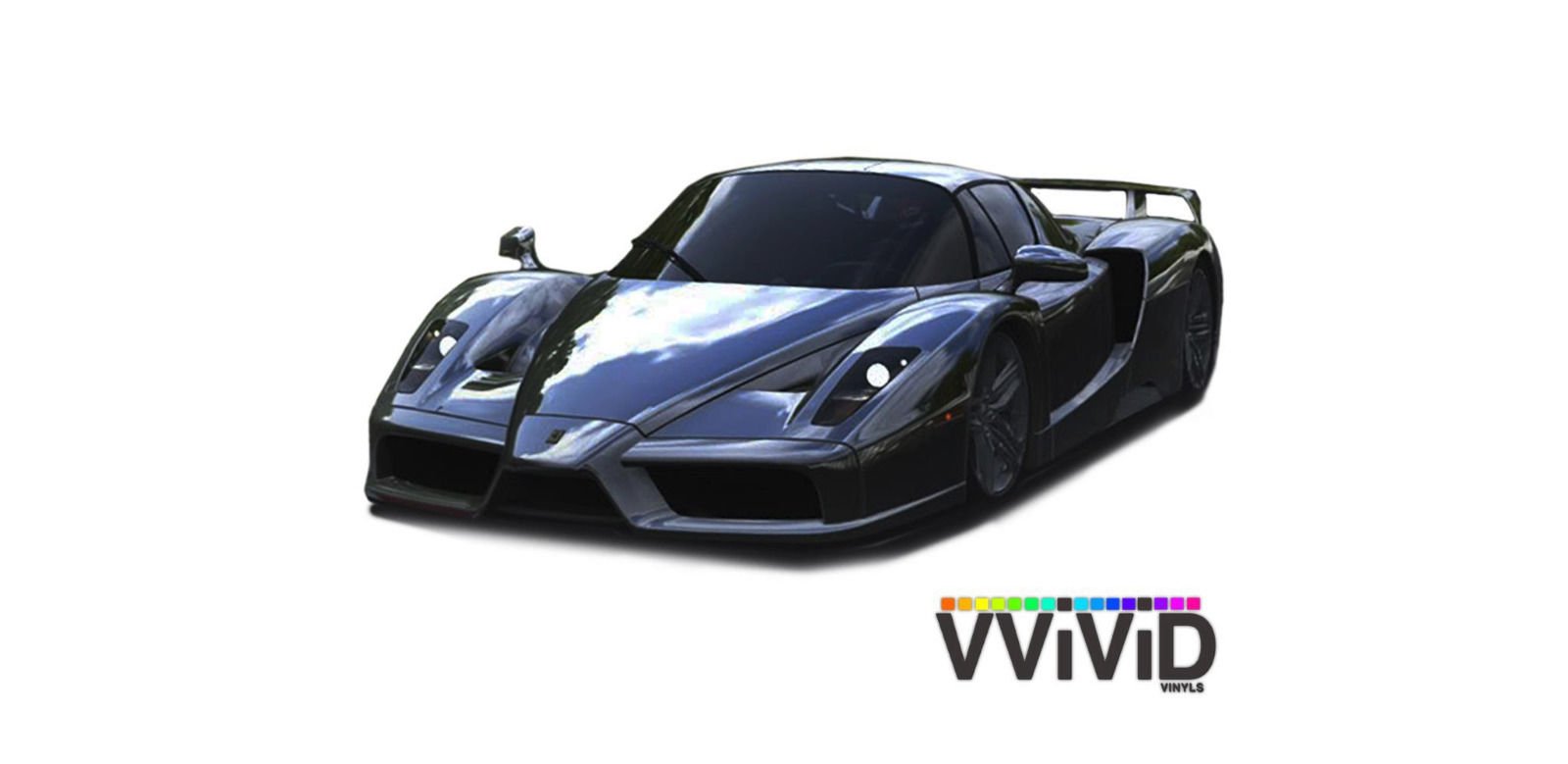 VViViD Standard Gloss Chrome Black Vinyl Wrap Adhesive Film Roll (1.5ft x 5ft)