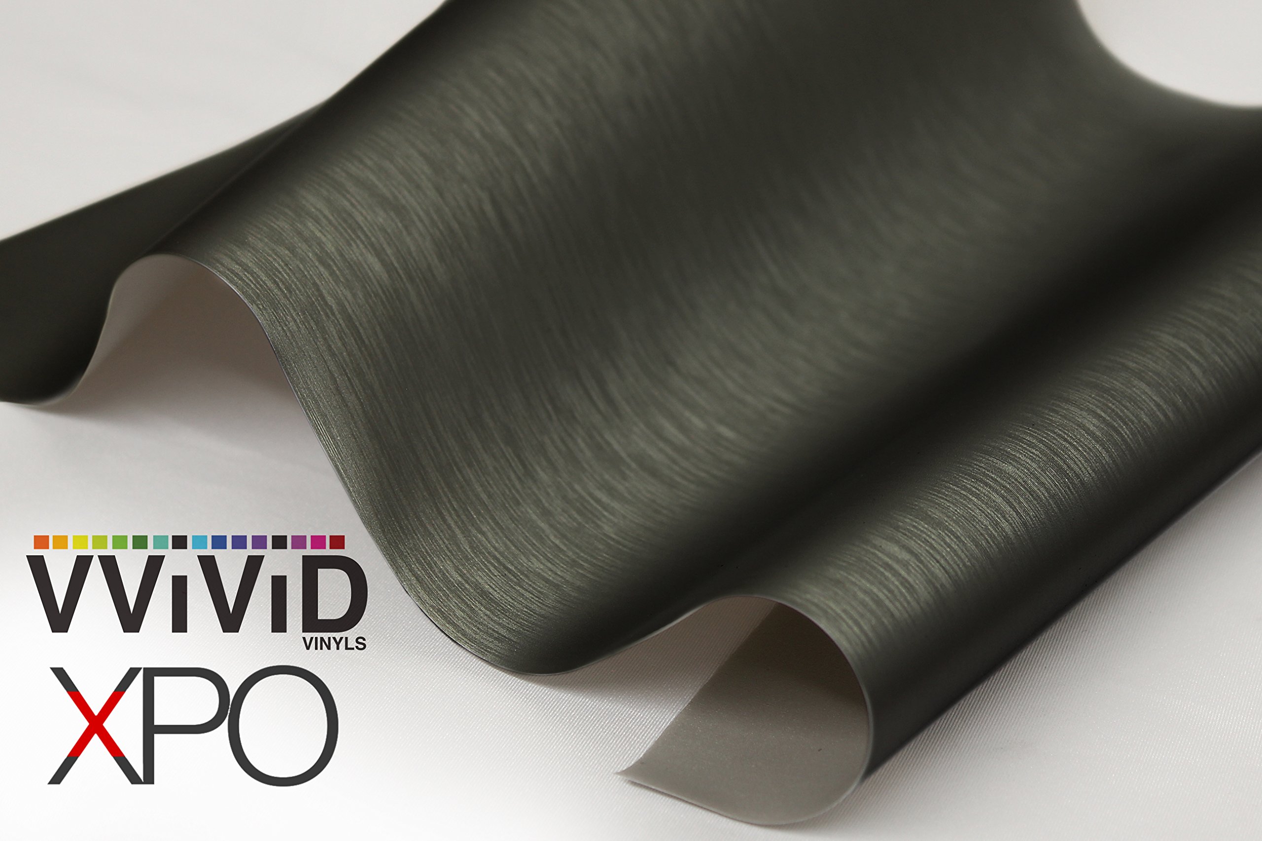 VVIVID Black Brushed Steel Vinyl Wrap Roll with Air Release Technology (3ft x 5ft)