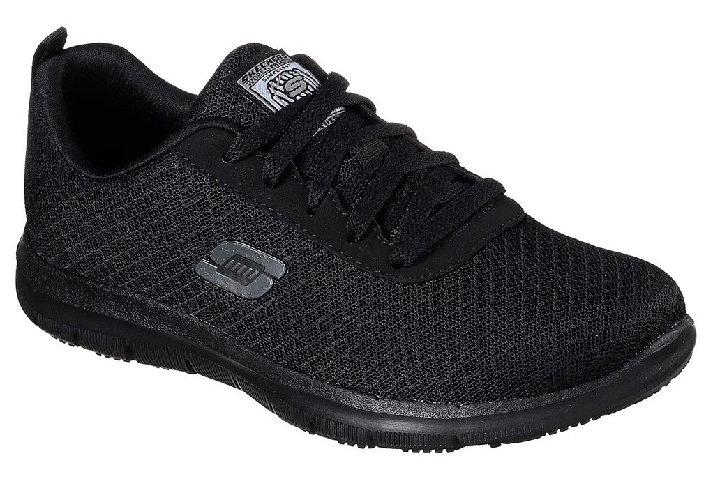 Skechers Women's Ghenter Bronaugh Food Service Shoe, Black, 7.5 Wide