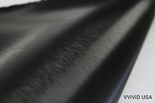 VVIVID Black Brushed Steel Vinyl Wrap Roll with Air Release Technology (3ft x 5ft)