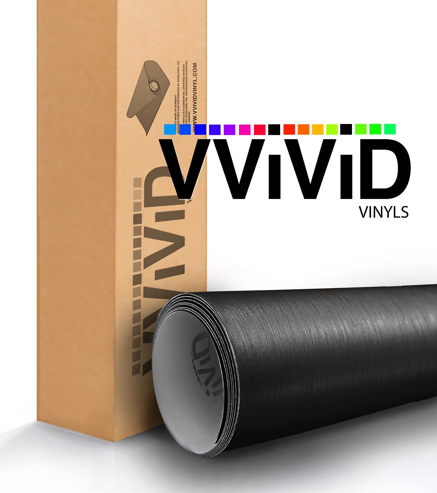 VVIVID Black Brushed Steel Vinyl Wrap Roll with Air Release Technology (3ft x 5ft)