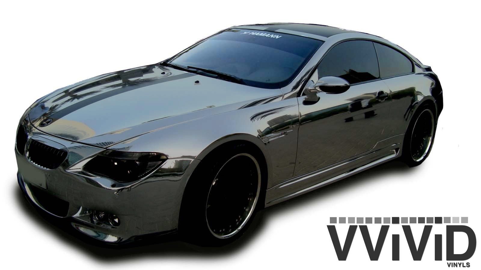 VViViD Standard Gloss Chrome Black Vinyl Wrap Adhesive Film Roll (1.5ft x 5ft)