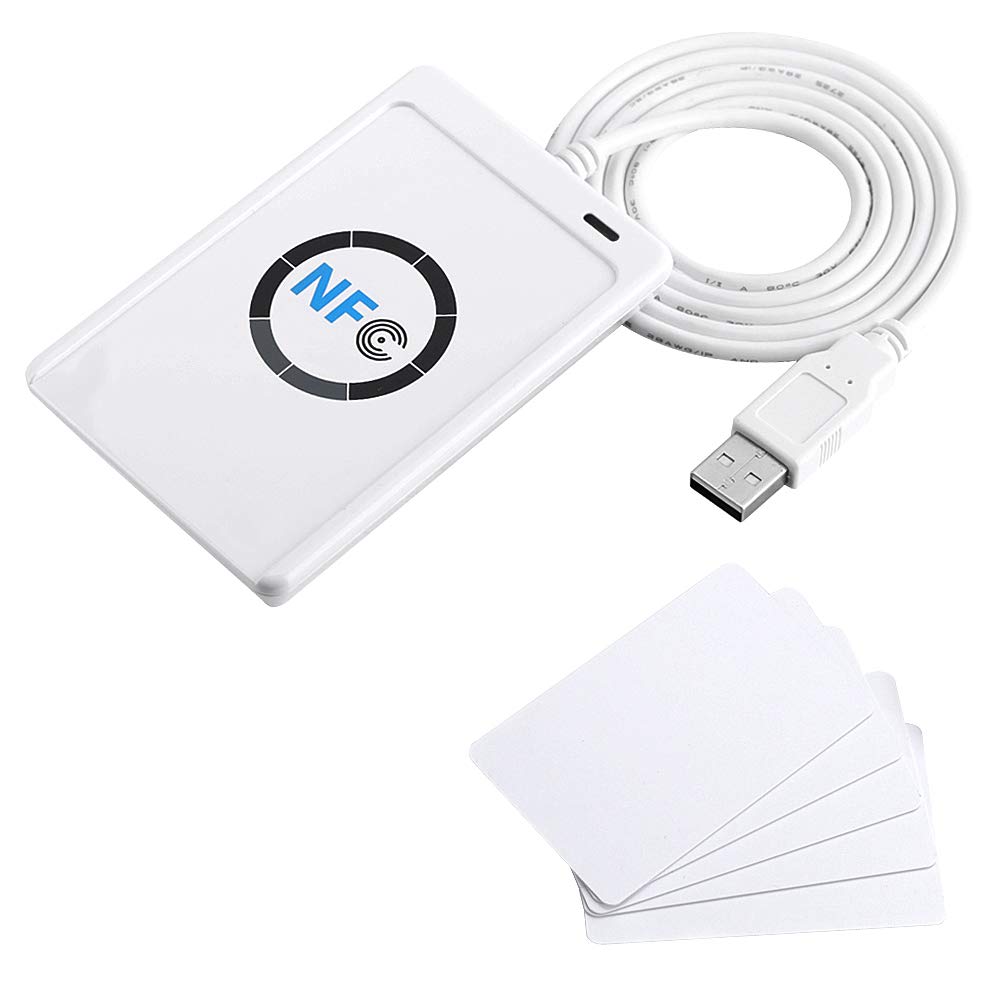 NFC ACR122U RFID Contactless Smart IC Card Reader Writer, ACR122U NFC RFID Contactless Smart Reader & Writer/USB + 5X IC Card ACR122U RFID Smart Card NFC