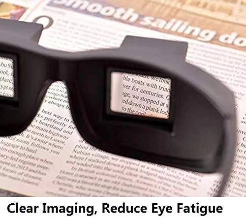 Flammi Lazy Glasses Prism Glasses Horizontal Spectacles Lie Down for Reading/Watching TV (Plastic, Black)