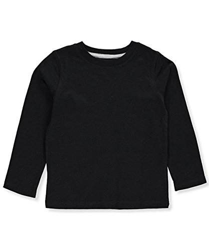 French Toast boys Long Sleeve Crewneck Tee T-shirt T Shirt, Black, 8 US