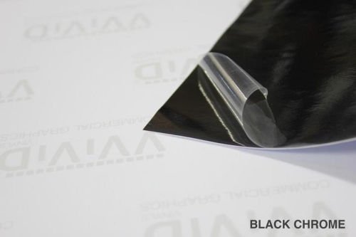 VViViD Standard Gloss Chrome Black Vinyl Wrap Adhesive Film Roll (1.5ft x 5ft)
