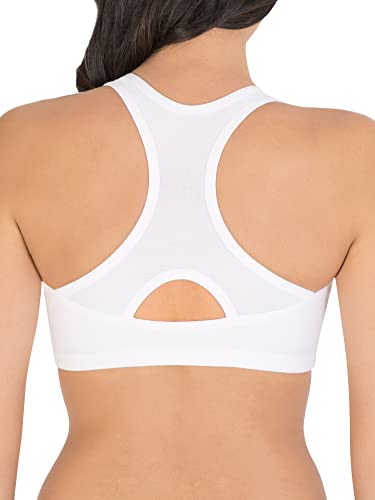 Fruit of the Loom Women's Front Close Builtup Sports Bra, Black Hue/White, 36