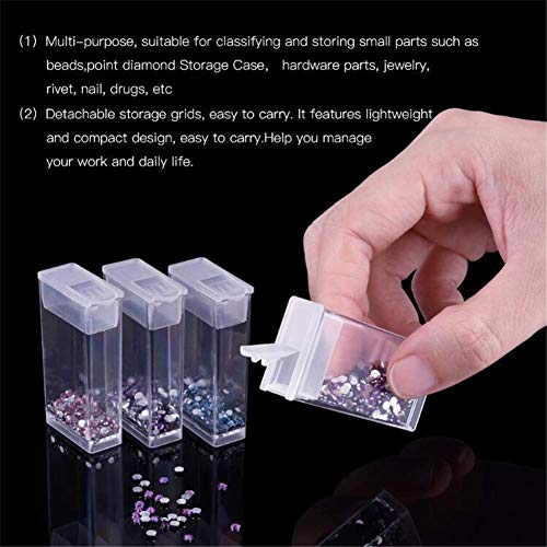 Transparent Storage Box w/ 64 Slots Plastic Beads Storage Container Box Multi Storage Jars Diamond Painting Boxes Adjustable Storage Diamond Embroidery Box of Diamond Embroidery Box Jewelry Organizat