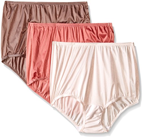 Vanity Fair Women's Perfectly Yours Ravissant Tailored Nylon Brief (Pack of 3),Assorted Colors,3X-Large/10