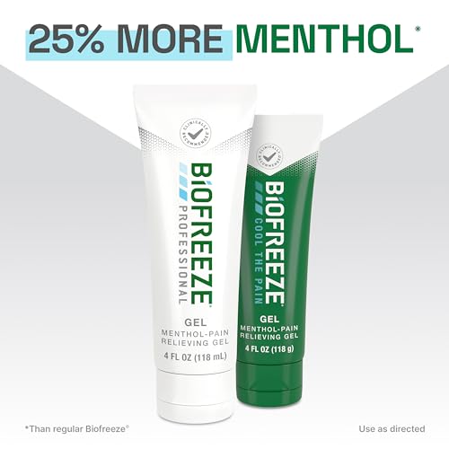 Biofreeze Professional Pain Relief Gel, 4 oz Tube (3-Pack) - Fast, Cooling Relief for Arthritis, Muscle Soreness, Joint, Back, Neck, Knee Pain & More
