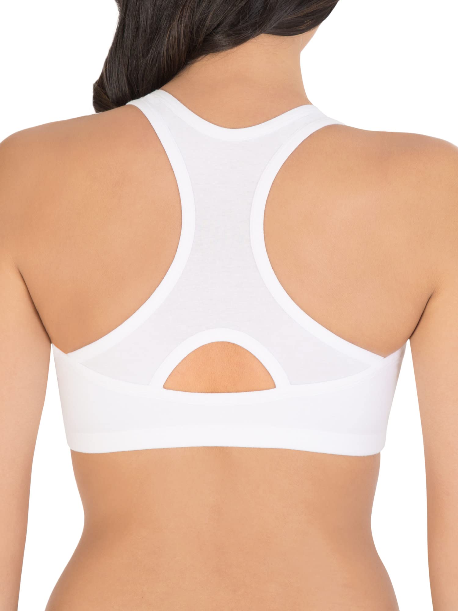 Fruit of the Loom Women's Front Close Builtup Sports Bra, Black Hue/White, 38