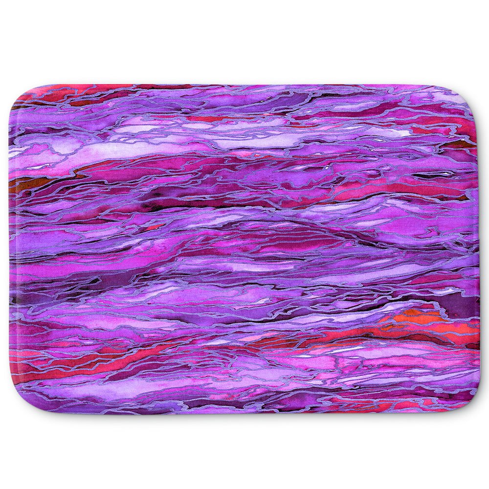Dia Noche Designs, Bath and Kitchen Floor Mats, Large 36 x 24 in, BR-JuliaDiSanoMarbleIdeaPurpleRed2