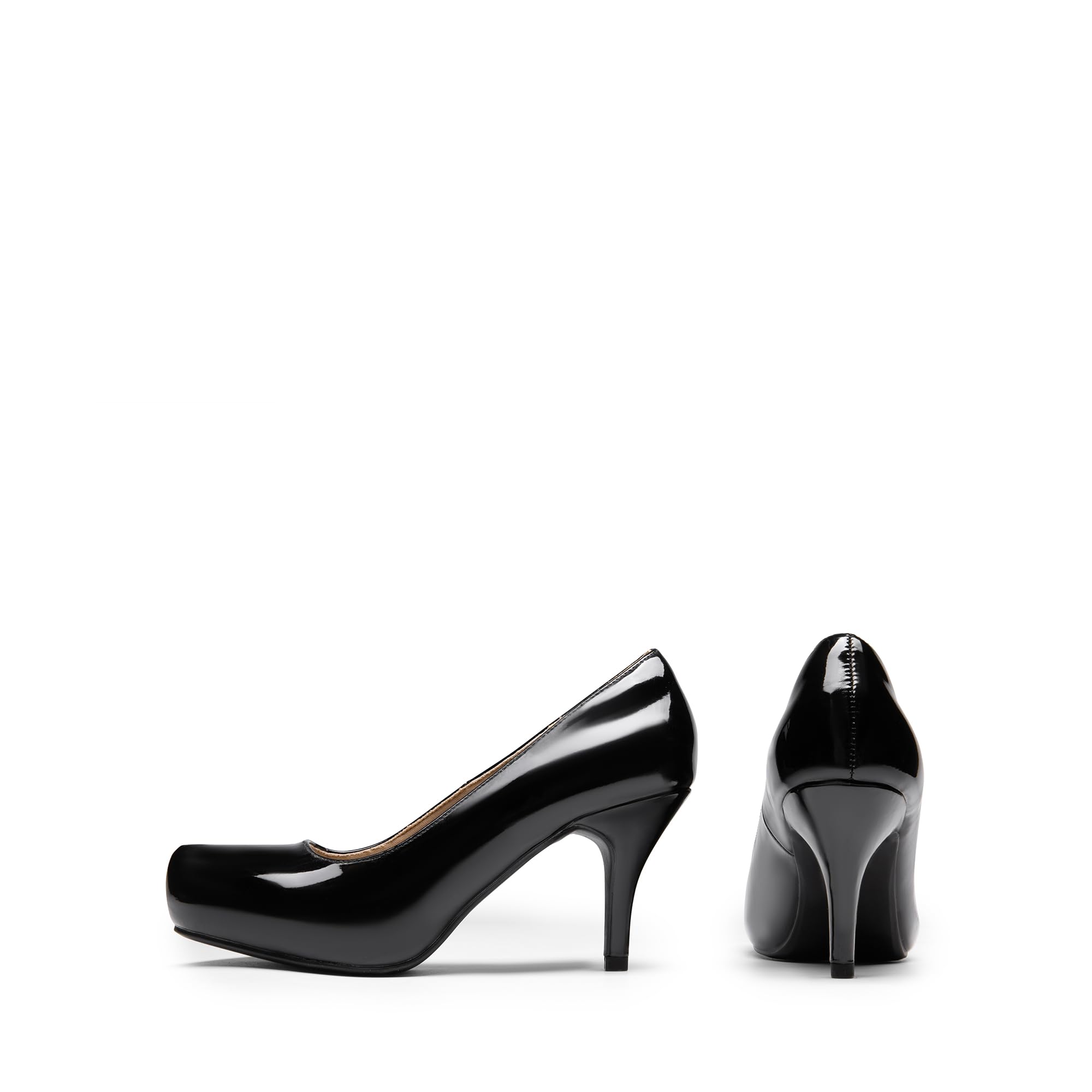 DREAM PAIRS Tiffany Women's New Classic Elegant Versatile Low Stiletto Heel Dress Platform Pumps Shoes,Size 9,Black/Pat,TIFFANNY