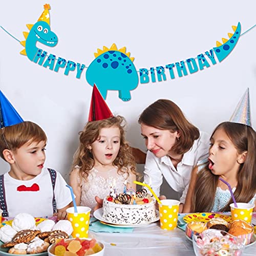 Dinosaur Happy Birthday Banner Cute Pre-Assembled Party Supplies Decorations