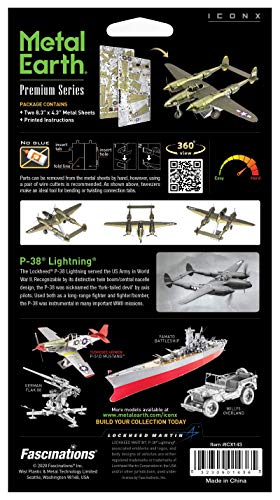 Metal Earth Premium Series P-38 Lightning 3D Metal Model Kit Fascinations