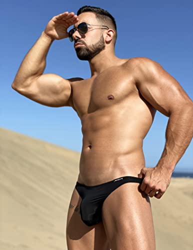 Avidlove Underwear Men's 4 Pack Classic Low Rise Stretchy Hip Briefs Bikini(Black-4 Pack,S)
