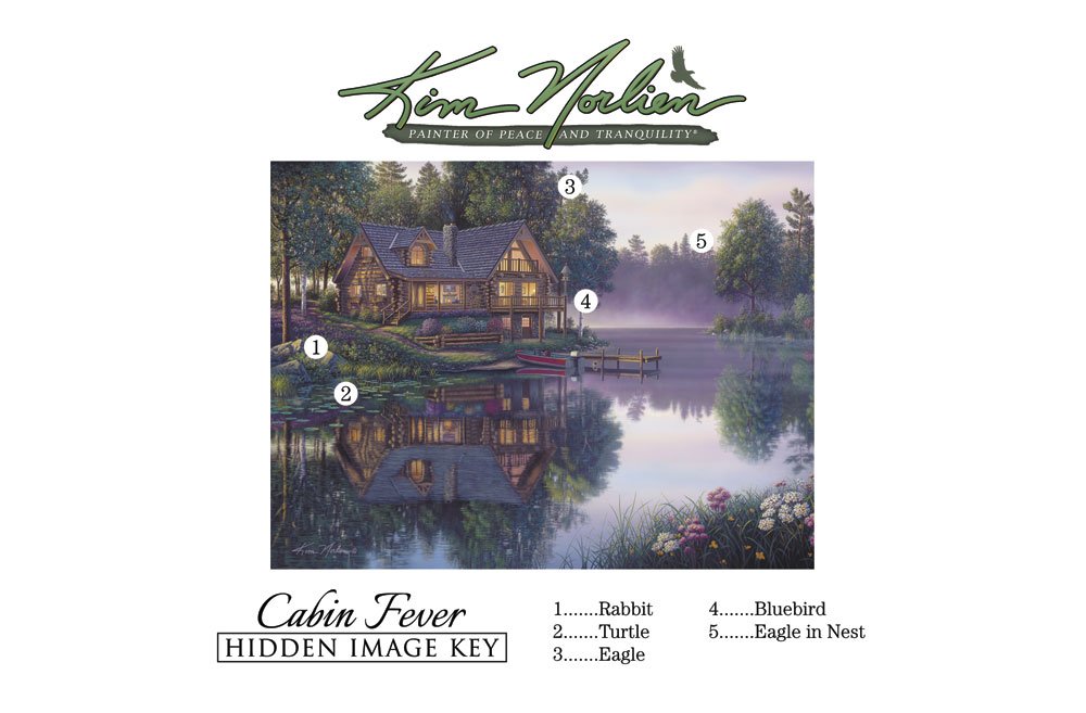 Cabin Fever by Kim Norlien 24x30 Log Cabin Lake Dock Boat Flowers Landscape Framed Art Print Picture