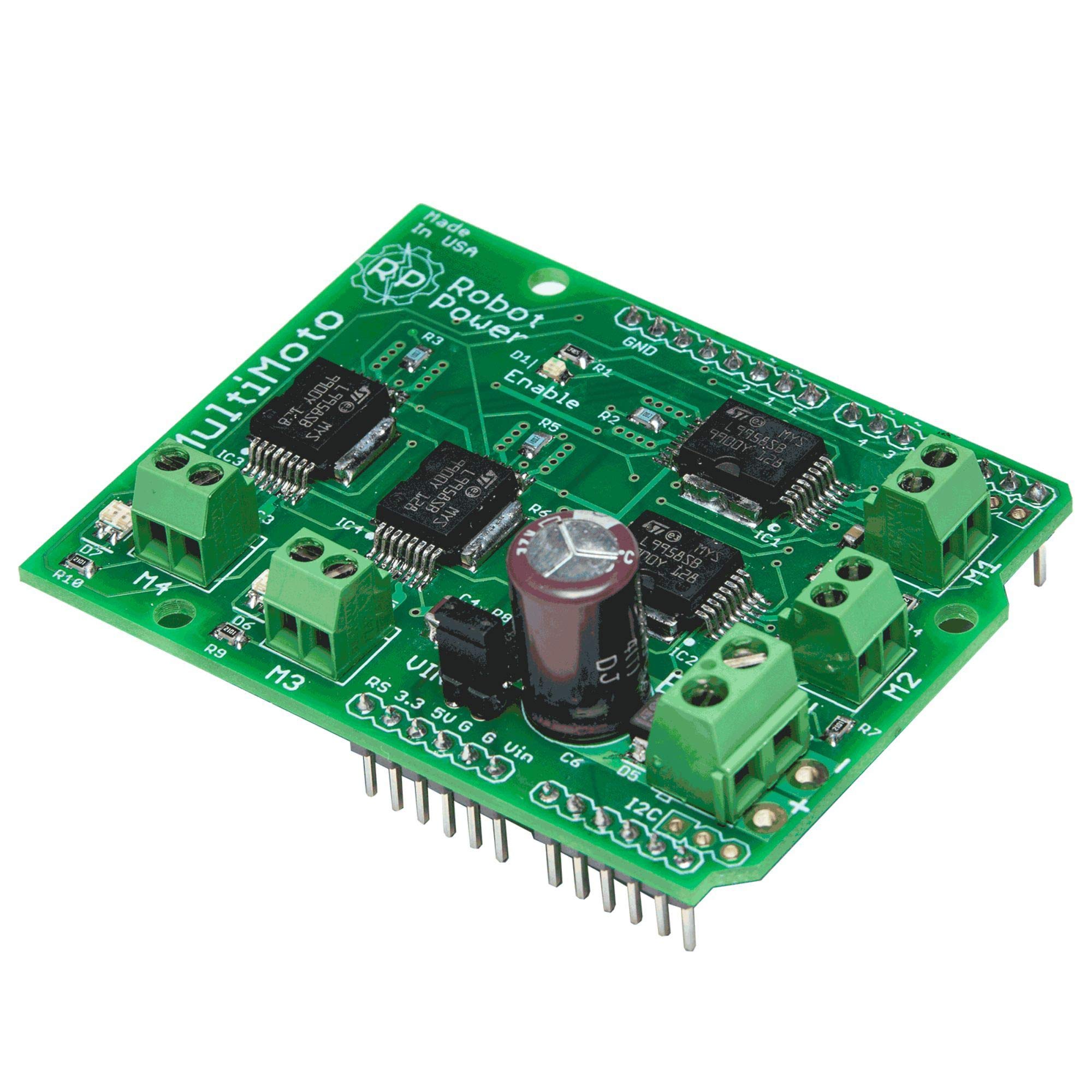 PROGRESSIVE AUTOMATIONS MultiMoto - 4 Channel Motor Control 6.5A Each - Arduino Shield Microcontroller, (LC-82)