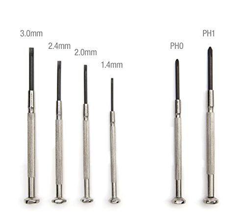 STEELMAN Precision Steel Shaft 6-Piece Electronics Screwdriver Set, Variety of Slotted/Phillips Sizes, Swivel-Head, Storage Case Included