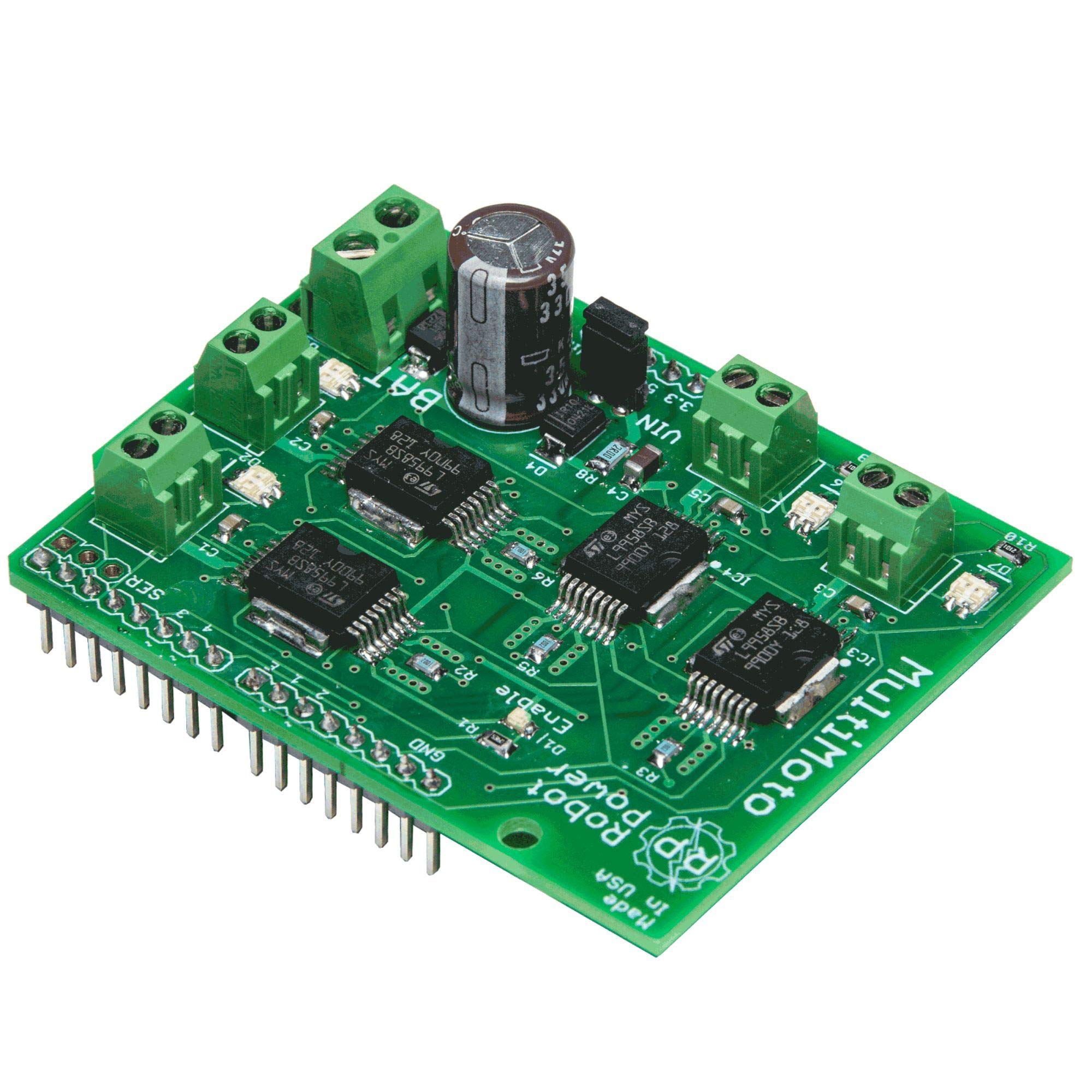 PROGRESSIVE AUTOMATIONS MultiMoto - 4 Channel Motor Control 6.5A Each - Arduino Shield Microcontroller, (LC-82)