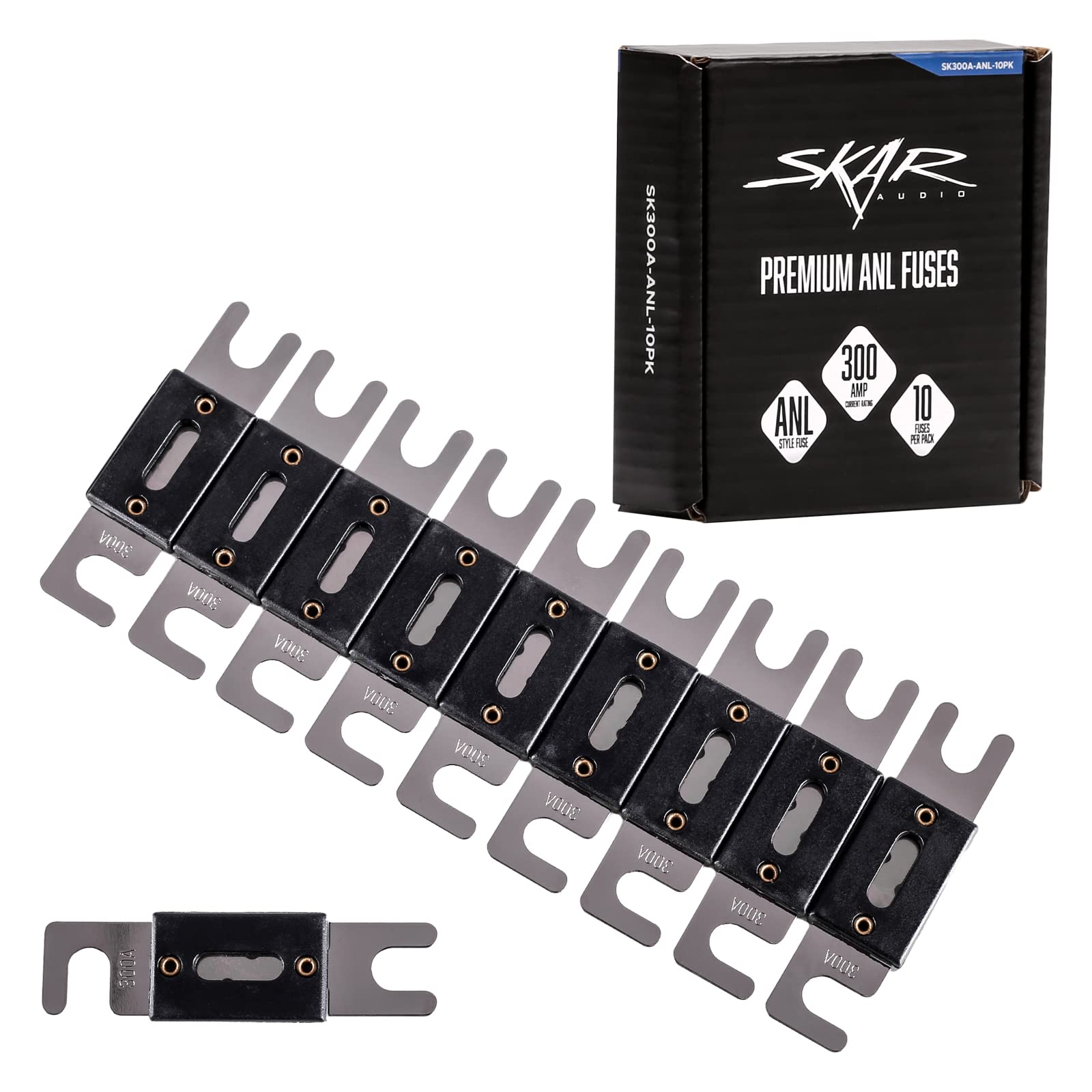 Skar Audio 300 Amp Nickel Plated Anl Fuses (10 Pack) - SK300A-ANL-10PK