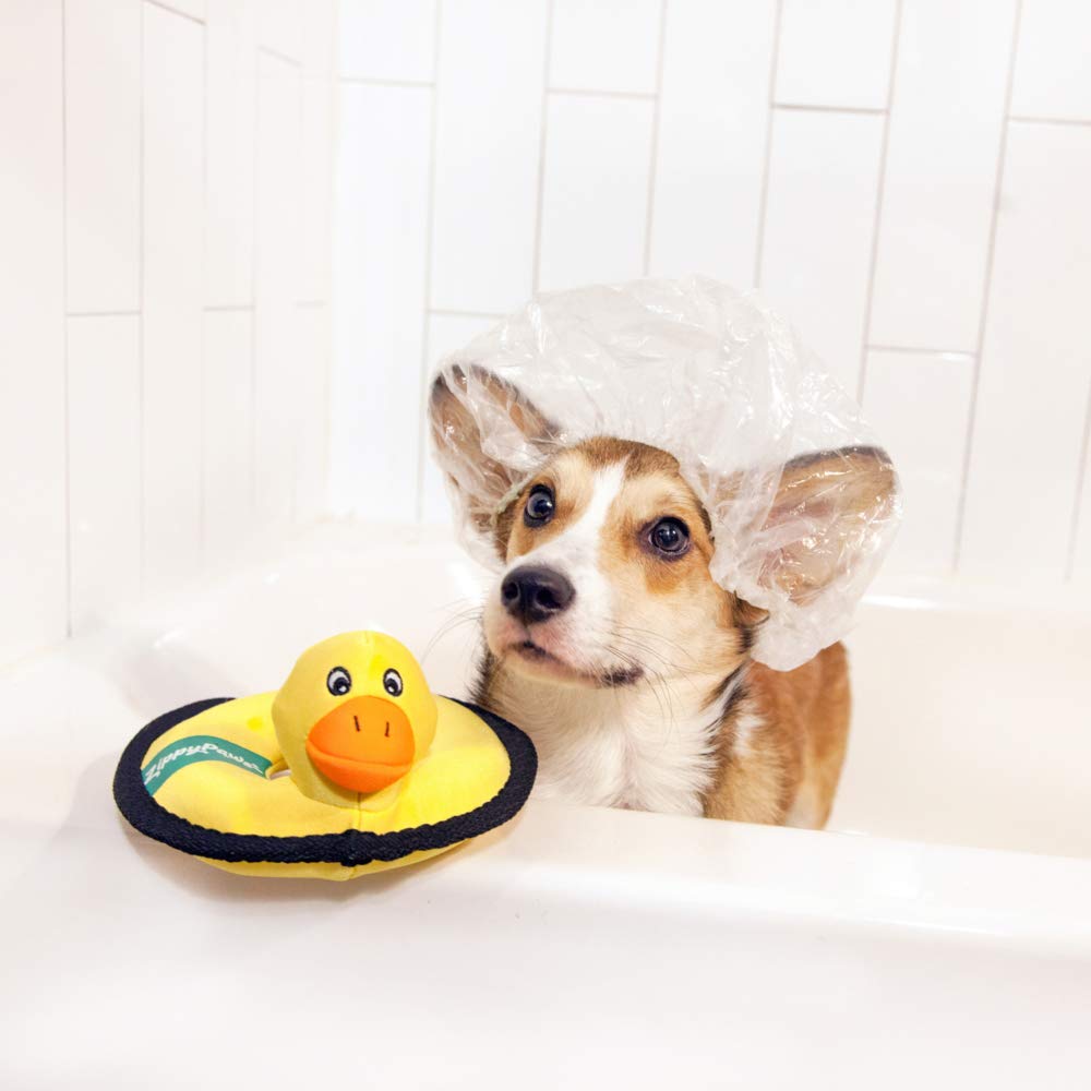 ZippyPaws - Floaterz, Outdoor Floating Squeaker Dog Toy - Duck, Yellow