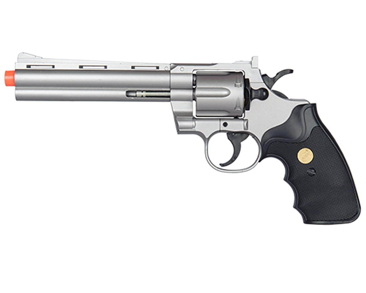 UKARMS Spring Airsoft Gun - 6 SHOT 357 MAGNUM REVOLVER w/Shells + 6mm BBS (Silver)
