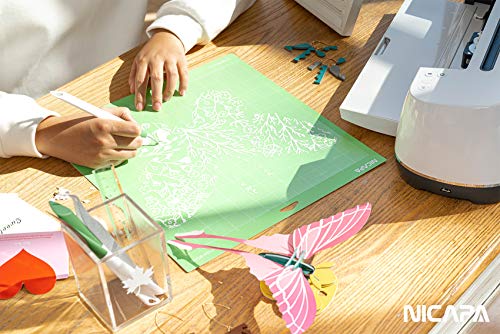 Nicapa Light Grip Cutting Mat for Cricut Maker 3/Maker/Explore 3/Air 2/Air/One (12x12 inch,2 Mats) Light Adhesive Sticky Blue Quilting Replacement Cut Mats