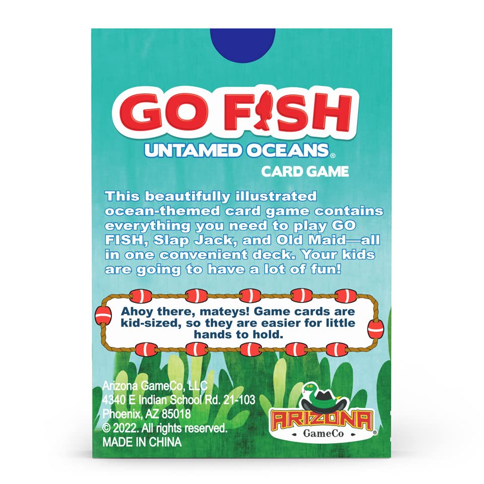 GO Fish Untamed Oceans, a Go Fish Card Game for Kids 4-8 and Up – Play Old Maid and Slap Jack with Same Deck – Easy to Learn – Fun for Families, Game Night and Classroom – Great Gift Idea