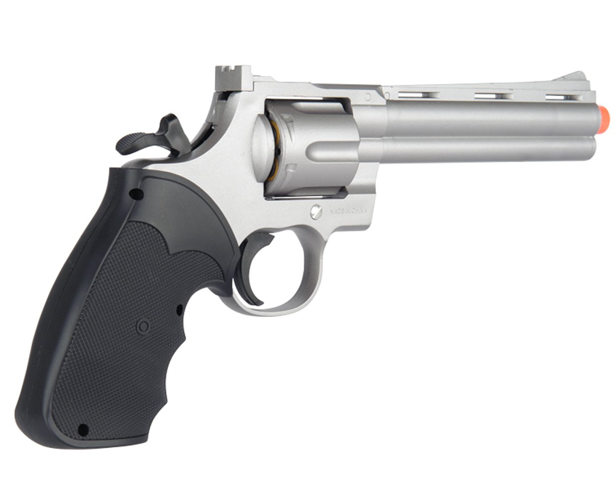 UKARMS Spring Airsoft Gun - 6 SHOT 357 MAGNUM REVOLVER w/Shells + 6mm BBS (Silver)
