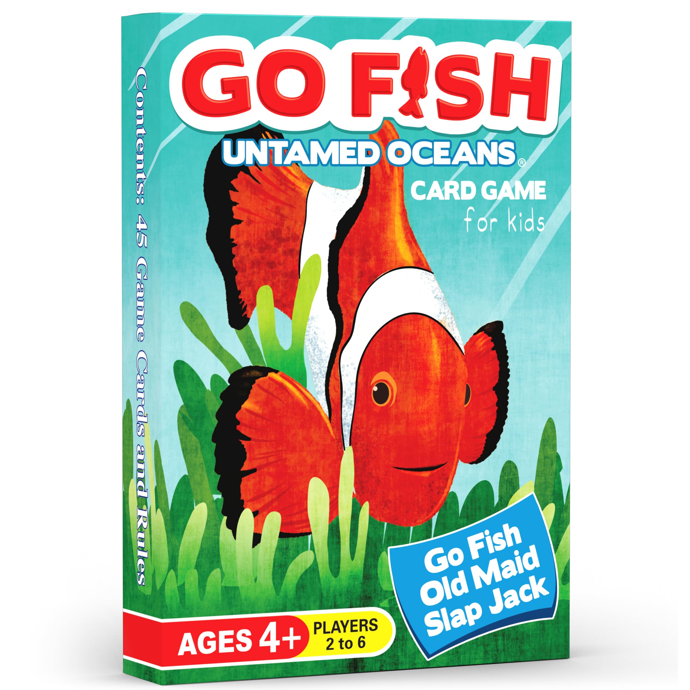 GO Fish Untamed Oceans, a Go Fish Card Game for Kids 4-8 and Up – Play Old Maid and Slap Jack with Same Deck – Easy to Learn – Fun for Families, Game Night and Classroom – Great Gift Idea