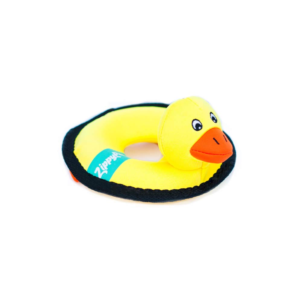 ZippyPaws - Floaterz, Outdoor Floating Squeaker Dog Toy - Duck, Yellow