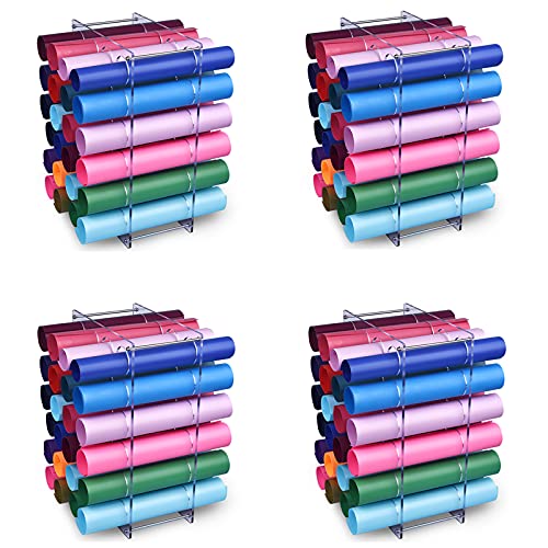 DROLE 4 Sets 24 Holes Vinyl Roll Storage Rack Vinyl Roll Holders for Craft Room Organizers and Storage 1.96" Holes Total 96 Holes