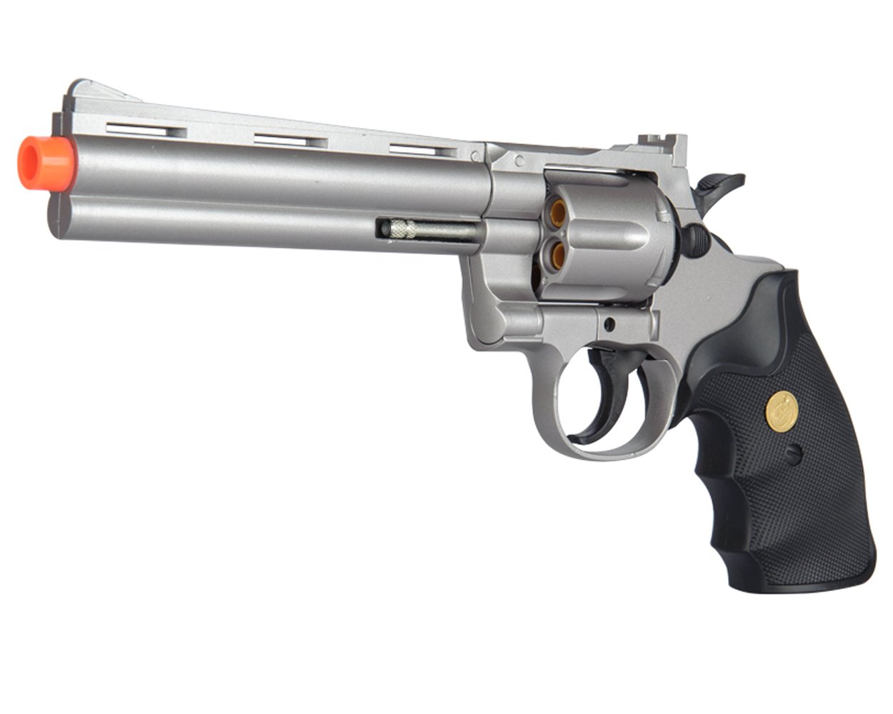 UKARMS Spring Airsoft Gun - 6 SHOT 357 MAGNUM REVOLVER w/Shells + 6mm BBS (Silver)