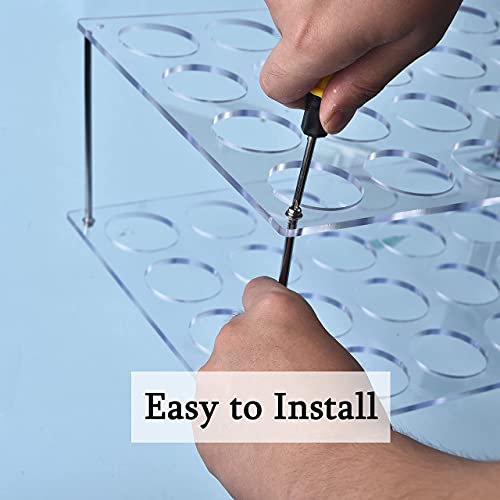 DROLE 4 Sets 24 Holes Vinyl Roll Storage Rack Vinyl Roll Holders for Craft Room Organizers and Storage 1.96" Holes Total 96 Holes