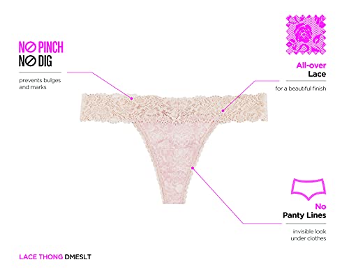 Maidenform womens Comfort Devotion Lace Thong Panties, White, Medium US