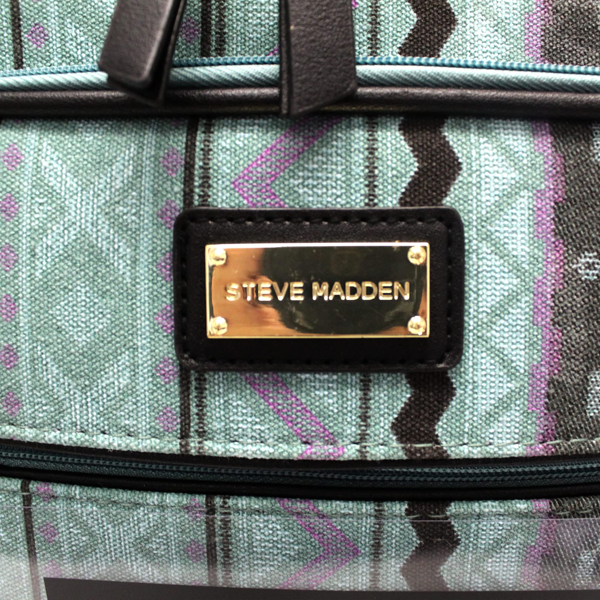 Steve Madden Designer Luggage Collection - Expandable 24 Inch Softside Bag - Durable Mid-sized Lightweight Checked Suitcase with 4-Rolling Spinner Wheels (Legends Turquoise)