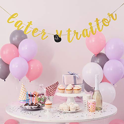 Aonbon Later Traitor Banner - Relocating/Going Away/Farewell Party Decorations (Gold)