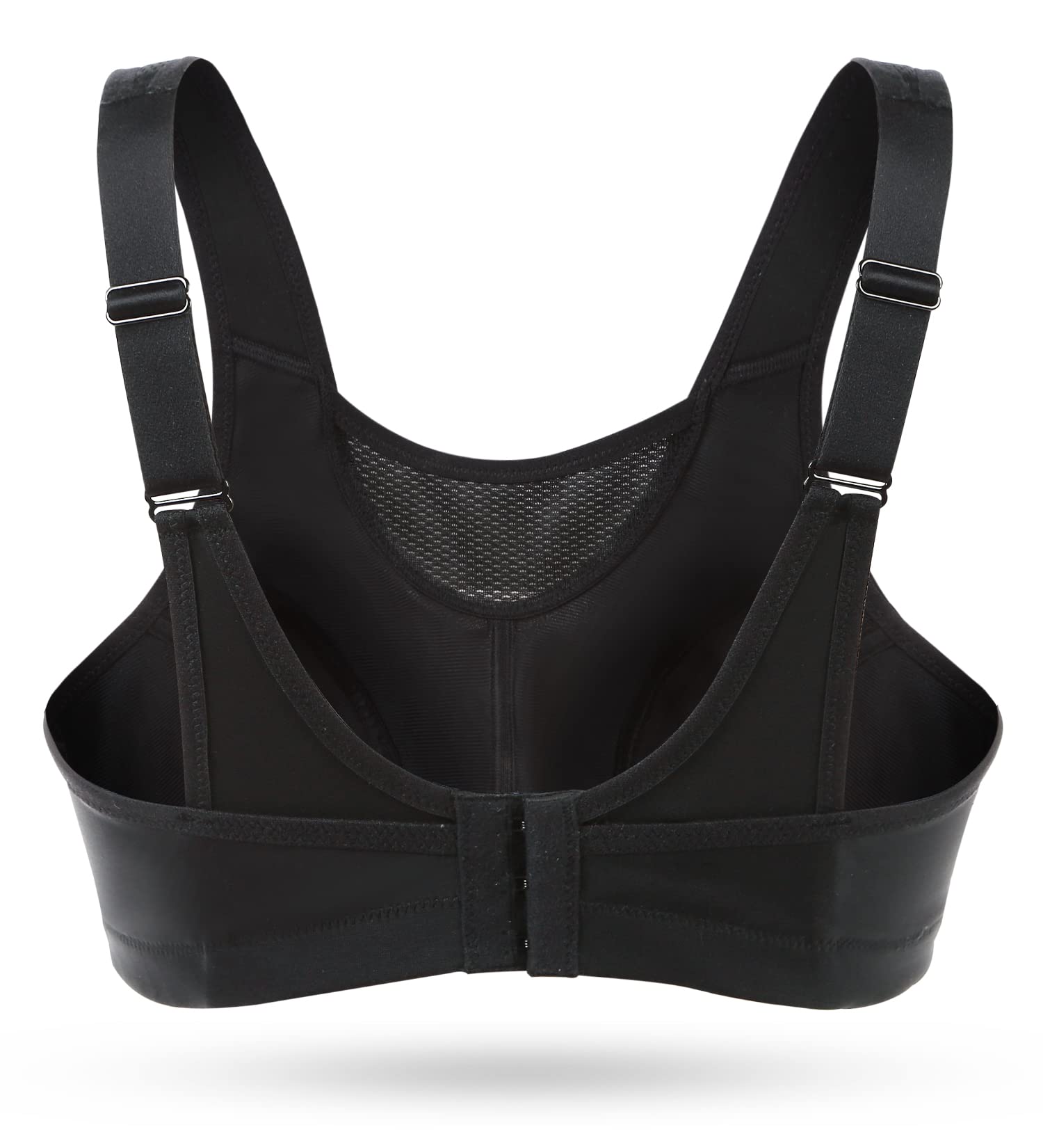 Wingslove Women's Full Coverage High Impact Wirefree Workout Non Padded Sports Bra Bounce Control (Black,36DDD)