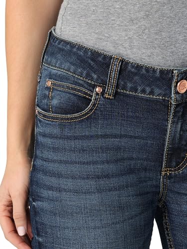 Wrangler Women's Retro Mae Rise Stretch Boot Cut Jean, Mid Wash, 13W x 32L