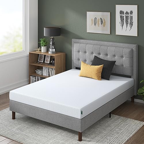 ZINUS 6 Inch Green Tea Cooling Gel Memory Foam Mattress, Queen, Fiberglass Free, Cooling Gel Foam, Pressure Relieving, CertiPUR-US Certified, Mattress in A Box, White