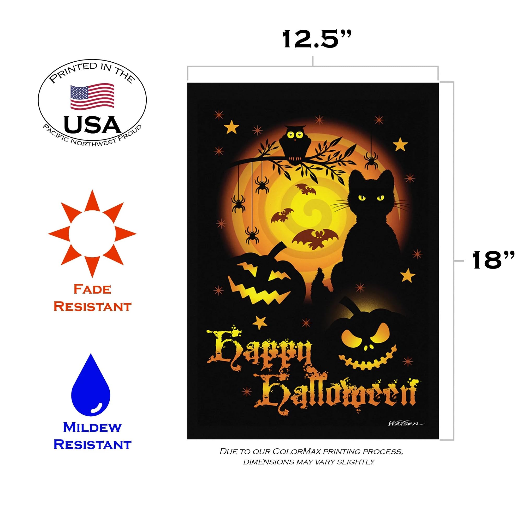 Toland Home Garden 1110561 Scary Halloween Halloween Flag 12x18 Inch Double Sided for Outdoor Fall House Yard Decoration