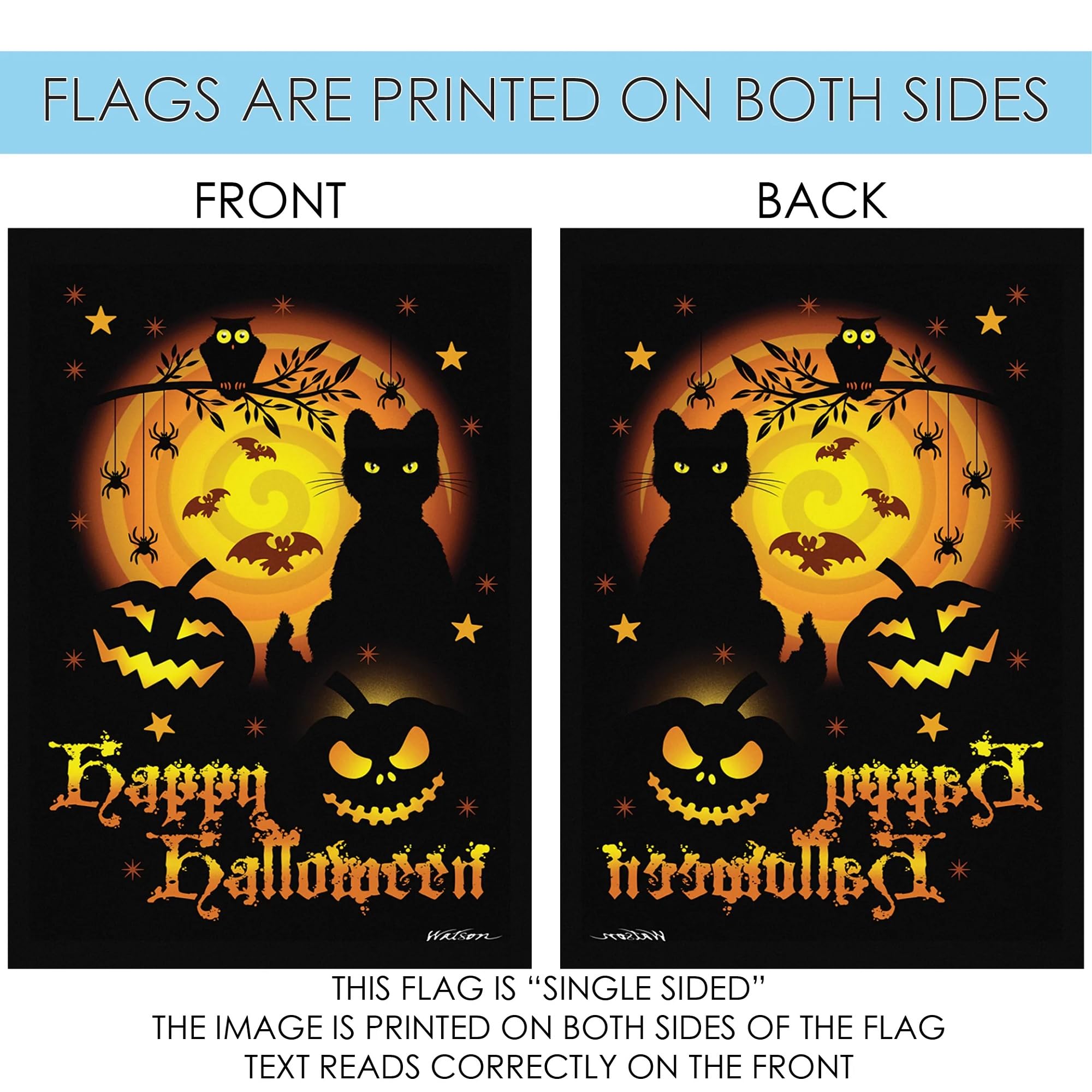Toland Home Garden 1110561 Scary Halloween Halloween Flag 12x18 Inch Double Sided for Outdoor Fall House Yard Decoration
