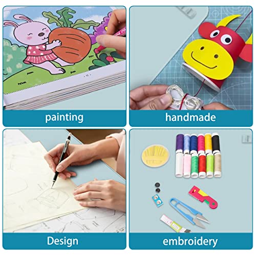 Silicone Craft Mat, Silicone Mat for Resin Casting 24βx16β Non Stick Silicone Sheet with Cleaning Cut for Oil Painting, Art, Clay and Play(blue)