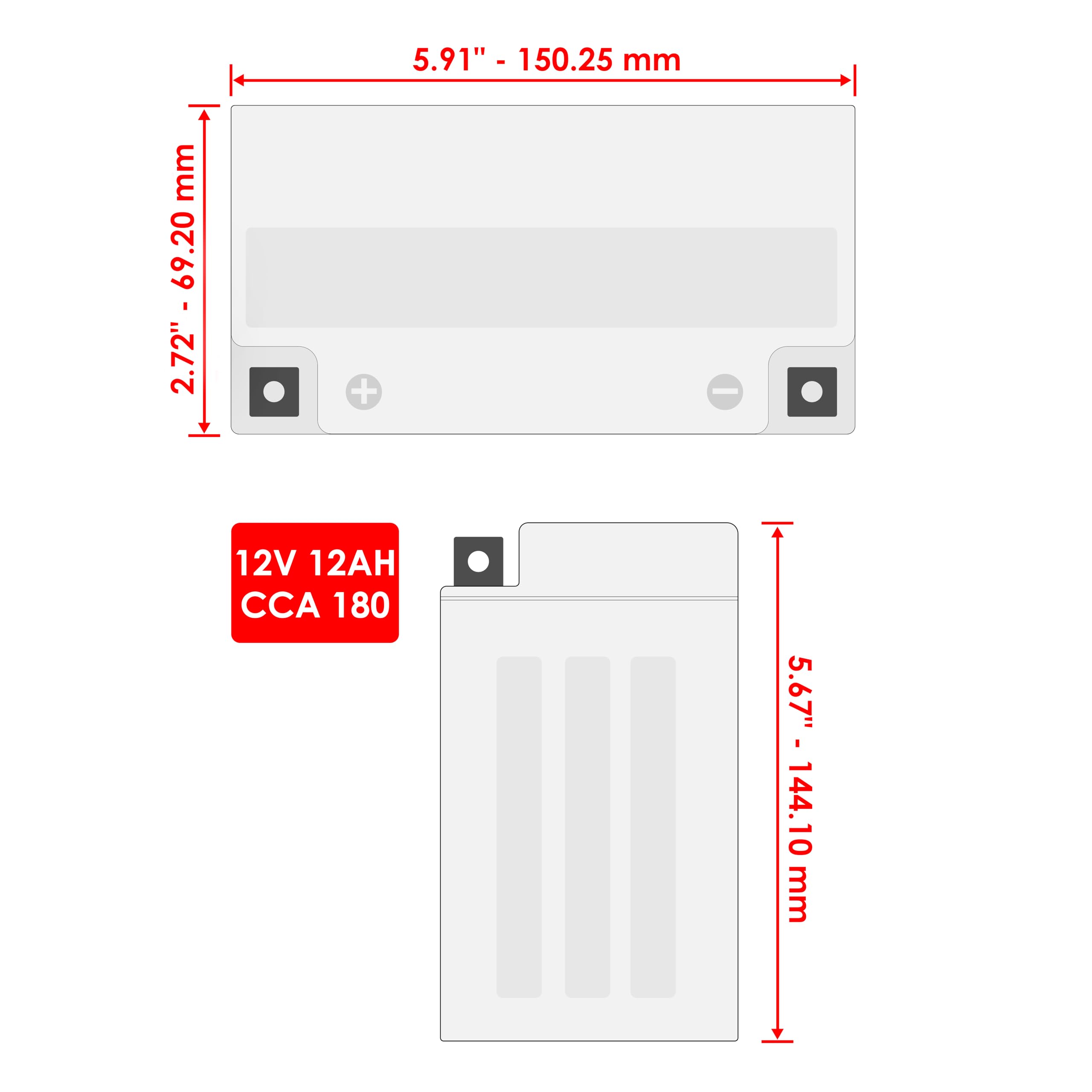 Caltric Agm Battery Compatible with Yamaha Xvs1100At V-Star 1100 Silverado 2003-2009