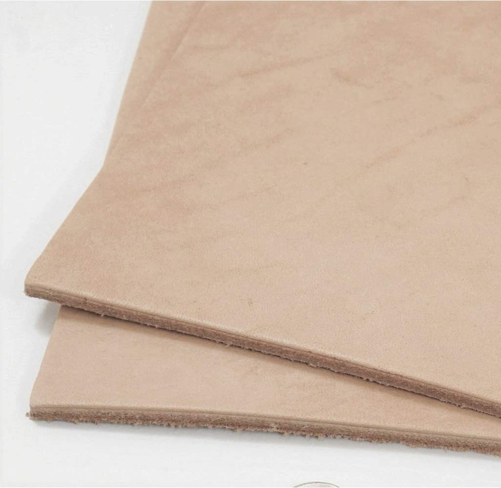 SLC 12"x12" 8-9 Ounce Full Grain Import Vegetable Tanned Tooling Leather Pre-Cut for Carving, Stamping, Dyeing, and Laser Engraving 3.2mm-3.6mm Thickness