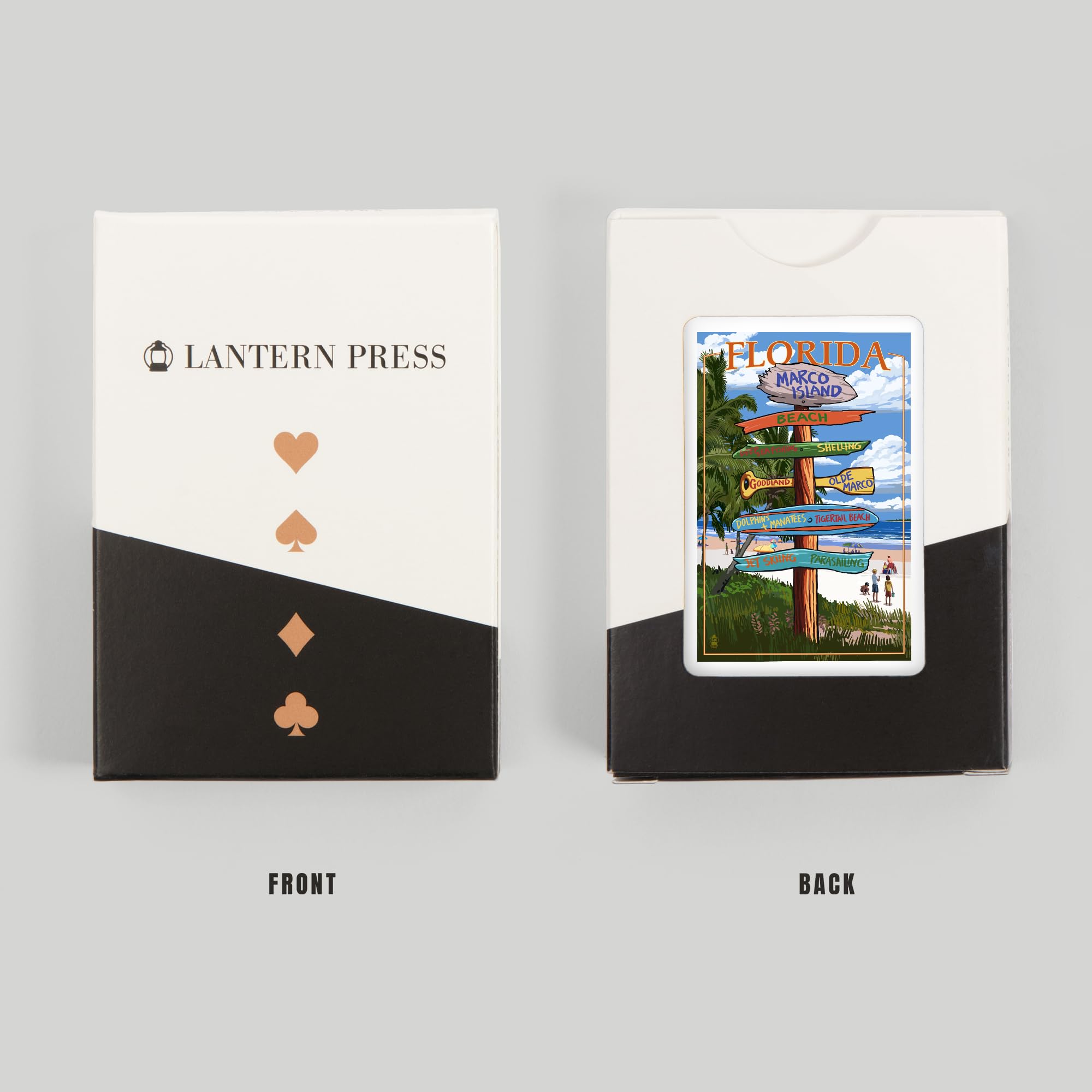 Lantern Press Marco Island, Florida, Destinations Sign (52 Playing Cards, Poker Size Card Deck with Jokers)