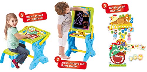 Liscianigiochi Carotina Banquet Chalkboard Led 3 in 1 Game for Kids, 77465, Multicolor, 94.5 x 9 x 67 cm; 2.8 kg