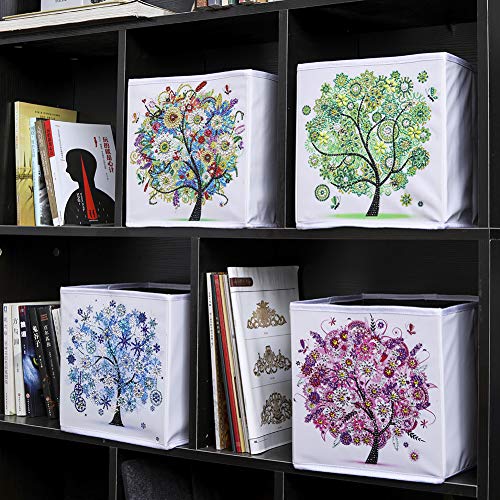 Storage Cubes with Diamond Painting, Organizer Container Folding Storage Box 5D DIY Diamond Painting Kits Art Craft for Desktop Toys Sundries Pantry Closet, Toys, Bedroom Organizer